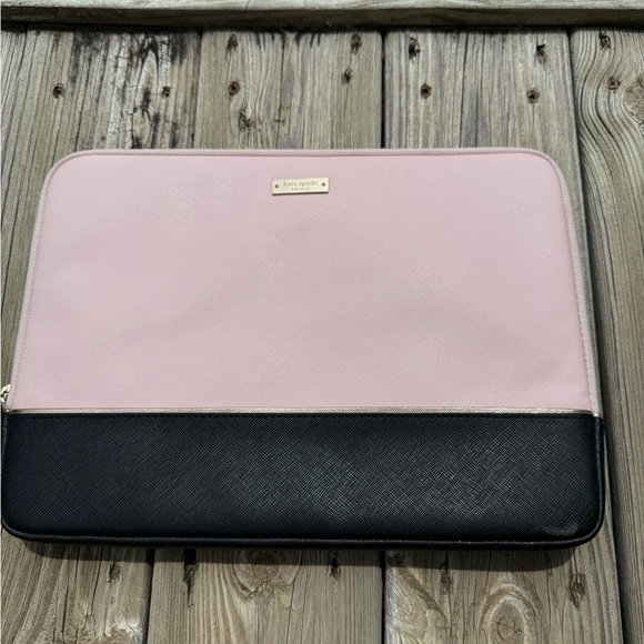 kate spade | Bags | Kate Spade Pink And Black Laptop Sleeve | Poshmark